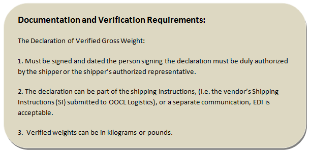 OOCL Logistics - SOLAS Container Weight Verification
